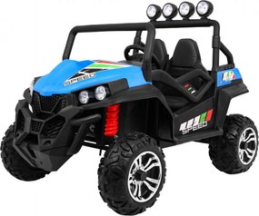 Ramiz Terénní bugina pro děti modrá + pohon 4x4 + dálkové ovládání + nosič zavazadel + rádio MP3 + LED