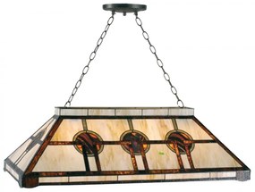 Béžový mozaikový skleněný lustr Tiffany Damian – 92x47x126 cm