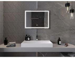 Mexen Miko, LED koupelnové zrcadlo s podsvícením 80 x 60 cm, 6000K, ochrana proti zamlžování, 9819-080-060-611-00