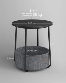 Odkládací stolek Vasagle Moris černý/šedý