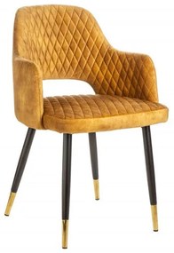 Luxusní sametová židle žlutá &ndash; Momos II