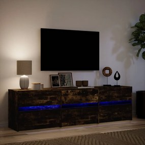 TV skříňka s LED kouřový dub 180 x 34 x 50 cm kompozitní dřevo 3307930
