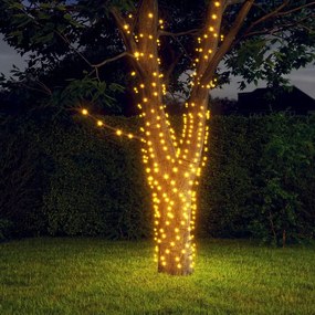 Solární světelné řetězy 2 ks 2x200 LED teplé bílé dovnitř i ven