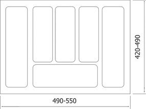 IN-DURO Příborník STRIPES 49 - 55 cm s hloubkou 42 - 49 cm, antracit
