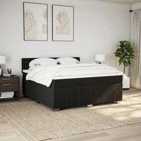 Box spring postel s matrací černá 180x200 cm textil 3289463