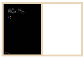 Toptabule.sk Kombinovaná magnetická tabule v dřevěném rámu – 5 fareb rámu 100×150 cm