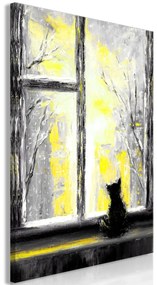 Obraz - Longing Kitty (1 Part) Vertical Yellow