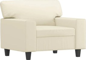 Křeslo s podnožkou krémové 60 cm umělá kůže 3201160