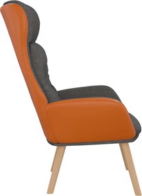Relaxační křeslo tmavě šedé textil a PVC 341302