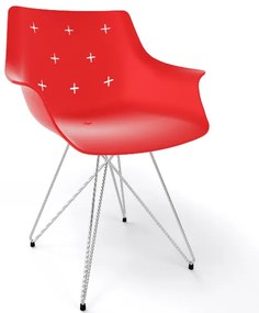 GABER - Židle MORE TC - červená/chrom