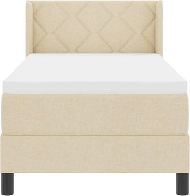 Postel s boxspringem s čelo Krémová 200 x 80 cm textil 3341137