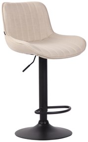 Barová židle Haugo - látkové čalounění - černý rám | krémová
