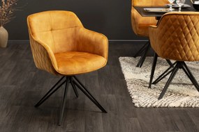 Invicta Interior Designová dřevěná kuchyňská židle žlutá: Camprestre IV