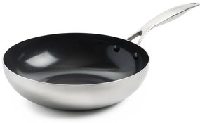 GreenPan Nerezová wok pánev s keramickým nepřilnavým povrchem, Geneva, Ø 28 cm CC004781-001