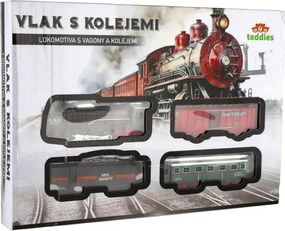 Vlak se 3 vagóny s kolejemi