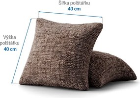 Bielastické potahy VITTORIA hnědá povlaky na polštářky 2 ks (40 x 40 cm)