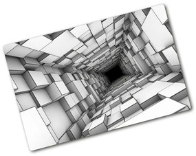 Wallmuralia Kuchyňská deska skleněná Tunel z krychlí 80x52 cm