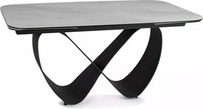 Rozkládací jídelní stůl Infinity 160/240 cm bílý mramor/černý