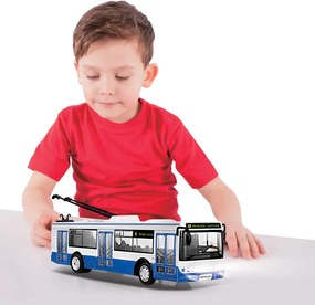 RAPPA Trolejbus který hlásí zastávky česky - 28 cm - modrý