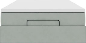 Osmanský rám postele s matrací světle šedá 120x200cm samet 3311177