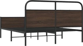 Kovový rám postele bez matrace hnědý dub 150 x 200 cm 3318708