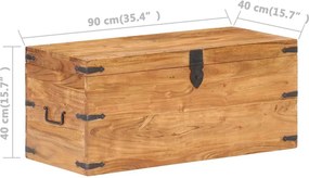 Truhla 90 x 40 x 40 cm masivní akáciové dřevo 289641