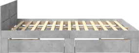 Rám postele s čelem betonově šedý 200 x 200 cm kompozitní dřevo 3295537