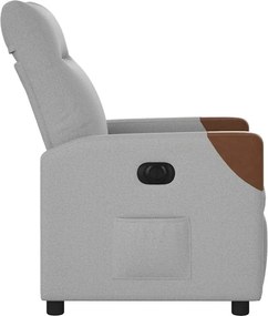 Elektrické polohovací křeslo obláčkově šedé textil 3323989