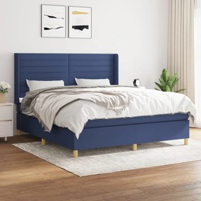 Box spring postel s matrací modrá 180x200 cm textil 3132095