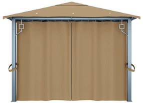 vidaXL Marketos Altán se závěsy 400 x 300 cm taupe hliník