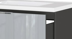 Šedá lesklá závěsná skříňka pod umyvadlo 81x61 cm Celano – Germania