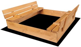 Zavíratelné pískoviště s lavičkami a stříškou šedé barvy 120 x 120 cm