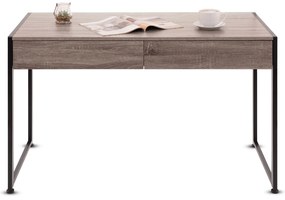Tutumi, designový kancelářský stůl pro počítač 123x60x76 cm R20FFTDSK002, černá-dub sonoma Tabac, MEB-07010