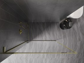Mexen Kioto-F L Sprchová stěna Walk-in s rámem 60 x 202 cm, transparentní 8 mm, zlatá - 800-060-174-50-00