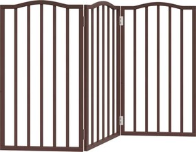 vidaXL Zábrana pro psy skládací 3 panely 150 cm topolové dřevo [352230] Barva: hnědý dub