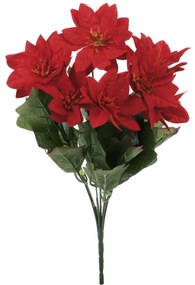 Puget vánočních růží, poinsécek červených (7hlav) . Květina umělá UK-0030