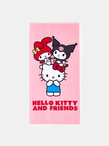 Sinsay - Bavlněný ručník Hello Kitty and Friends - pastelová růžová