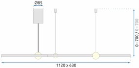 Toolight Ring 3 vedl lampa + dálkové ovládání APP752-30-40-50 černá