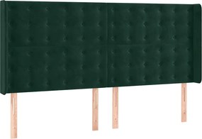 Box spring postel s matrací a LED tmavě zelená 200x200 cm samet 3139826
