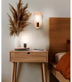 Ledvance - Dotyková stolní lampa s USB konektorem DECOR WOOD 1xE27/8W/230V