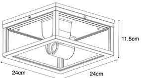 Chytré venkovní stropní svítidlo černé s žebrovaným sklem vč. WiFi A60 - Charlois