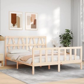 Rám postele s čelem 160 x 200 cm masivní dřevo,  3192501 HangarStore.cz