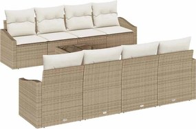 Set pohovek 9 ks Béžová a krémová polyratan 3346651