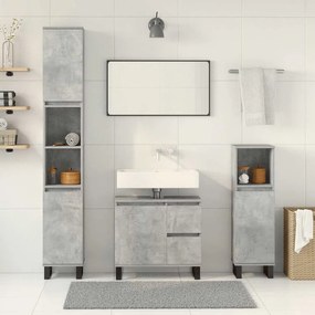 3dílný set koupelnového nábytku betonově šedý kompozitní dřevo 3324957