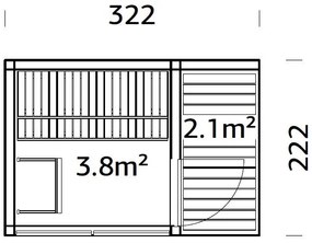 Sauna PALMAKO SARAH 3,8+2,1 m² outdoor