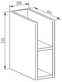 Mereo Aira koupelnová skříňka 20 cm spodní bílá CN714S