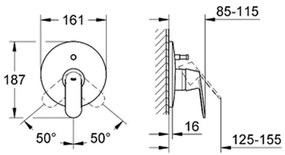 Grohe Eurosmart Cosmopolitan - Páková vanová baterie pod omítku, chrom 19382000