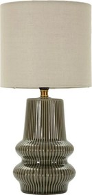 Khaki/krémová keramická stolní lampa s textilním stínidlem (výška 41,5 cm) Harmony – Mauro Ferretti