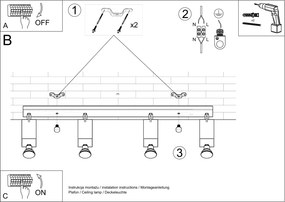 Sollux Lighting Stropní svítidlo MERIDA 4L bílé