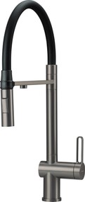 Deante Magnetic, dřezová baterie s připojením vodního filtru a elastickým výtokem, grafitová, BRM_D75M